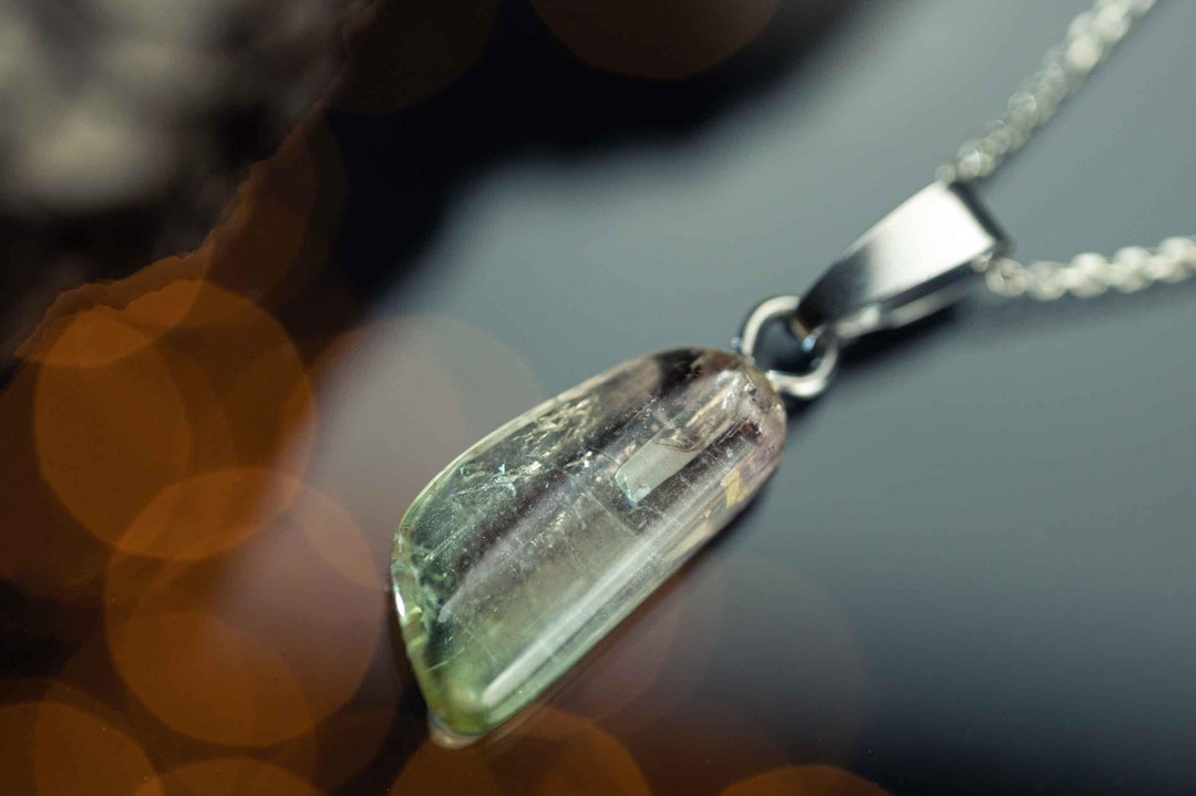 Watermelon Tourmaline Pendant tumbled Stone With 925 Silver Chain ...