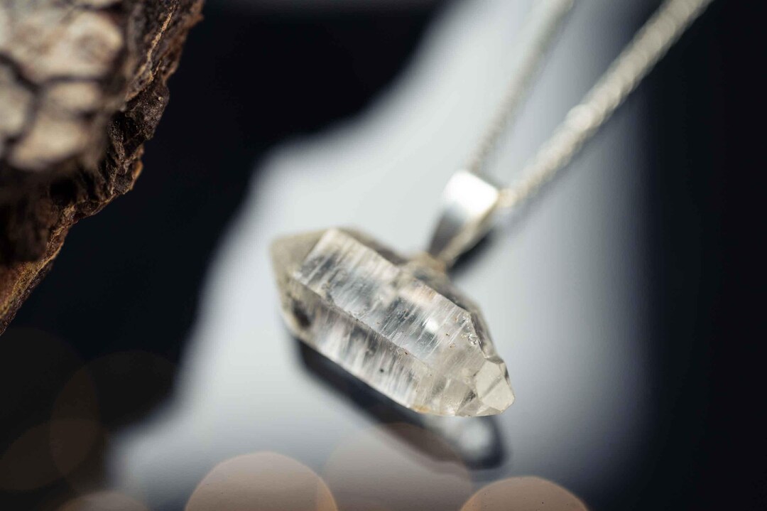 Tibetan Quartz Ganesh Himal Double Ended With Silver 925 Chain / Forest ...