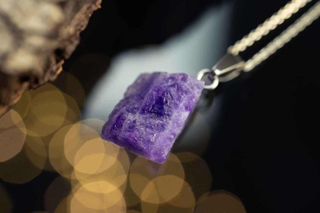 Rarity: Uv-active Hackmanite Raw Crystal With 925 Silver Chain ...
