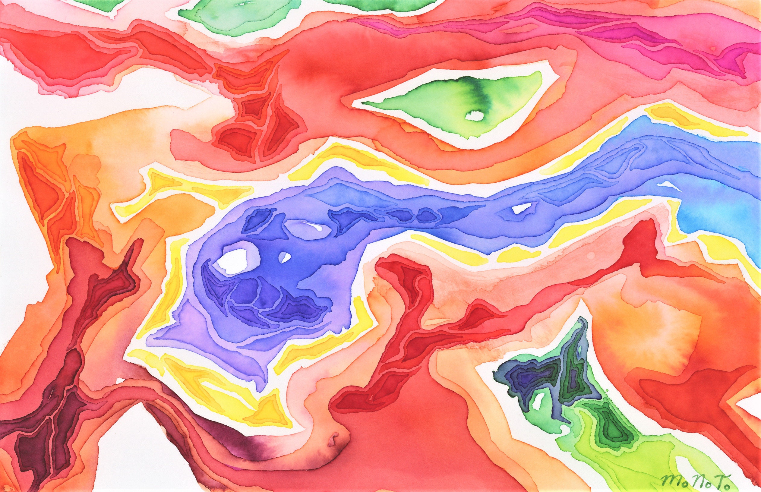 Watercolor Abstract Print 3 | Etsy