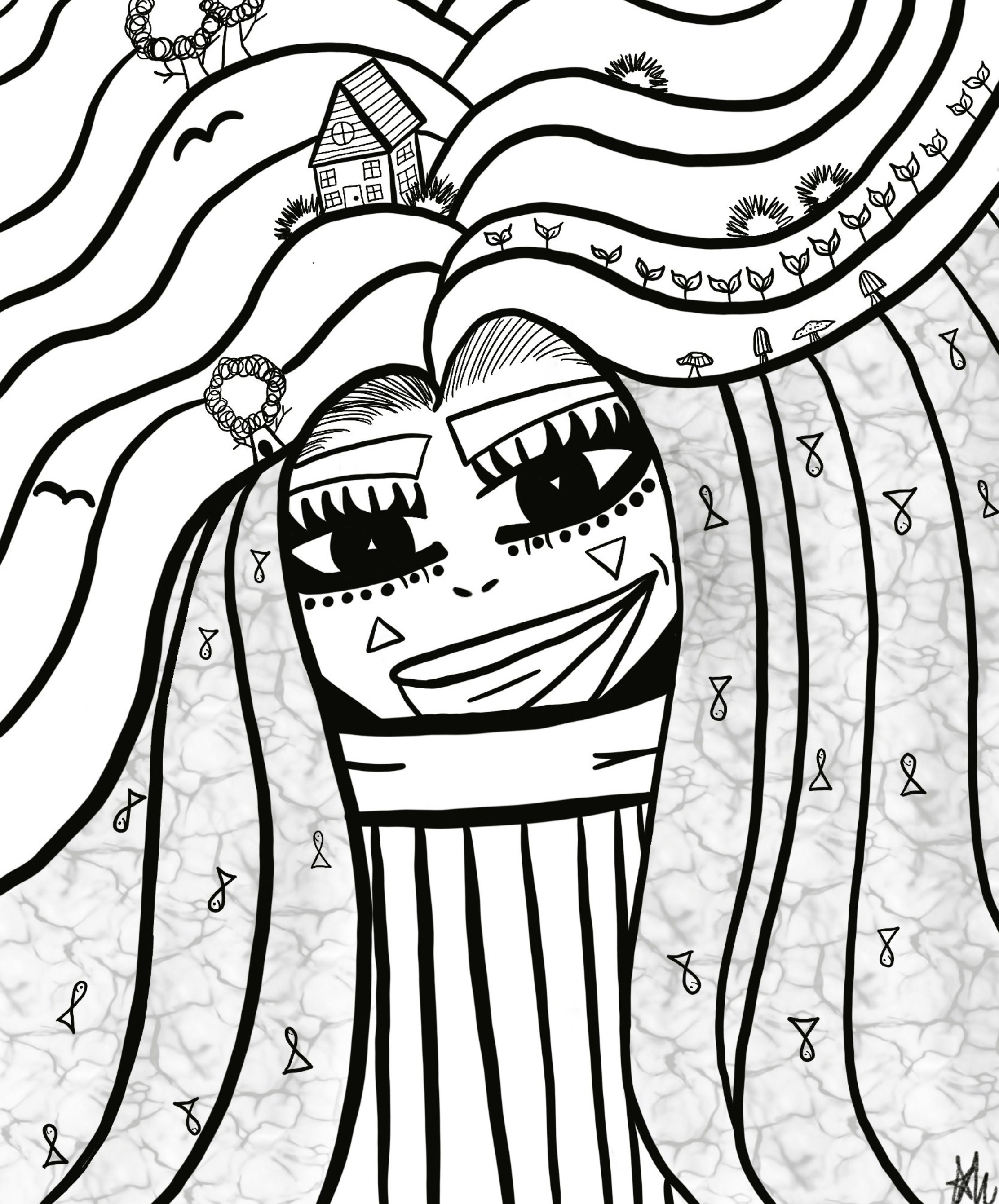 Hairadise Printable Pdf Coloring Page - Etsy
