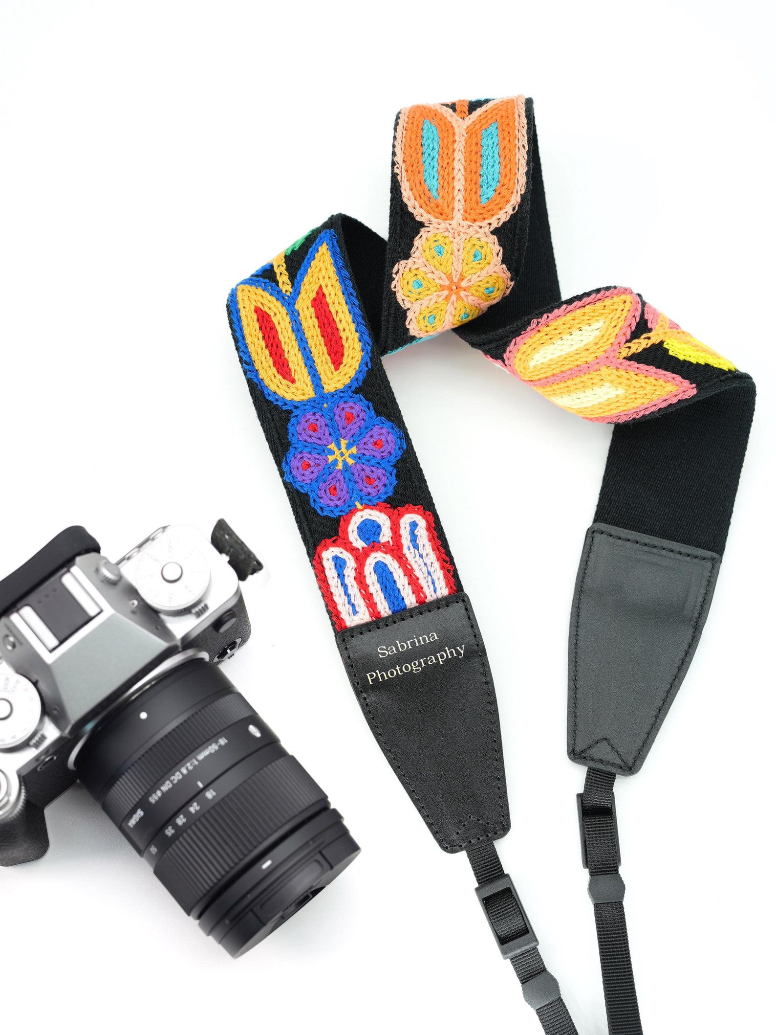 Personalized Crochet Flower Camera Strap - 2.0