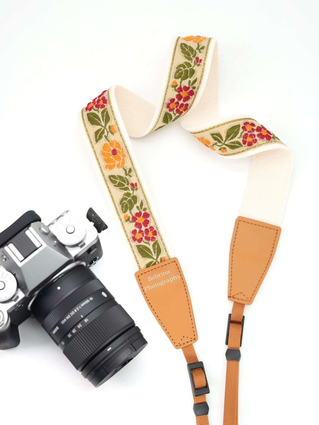 Personalized Embroidered Camera Strap - 1.5" Vintage Ribbon ...