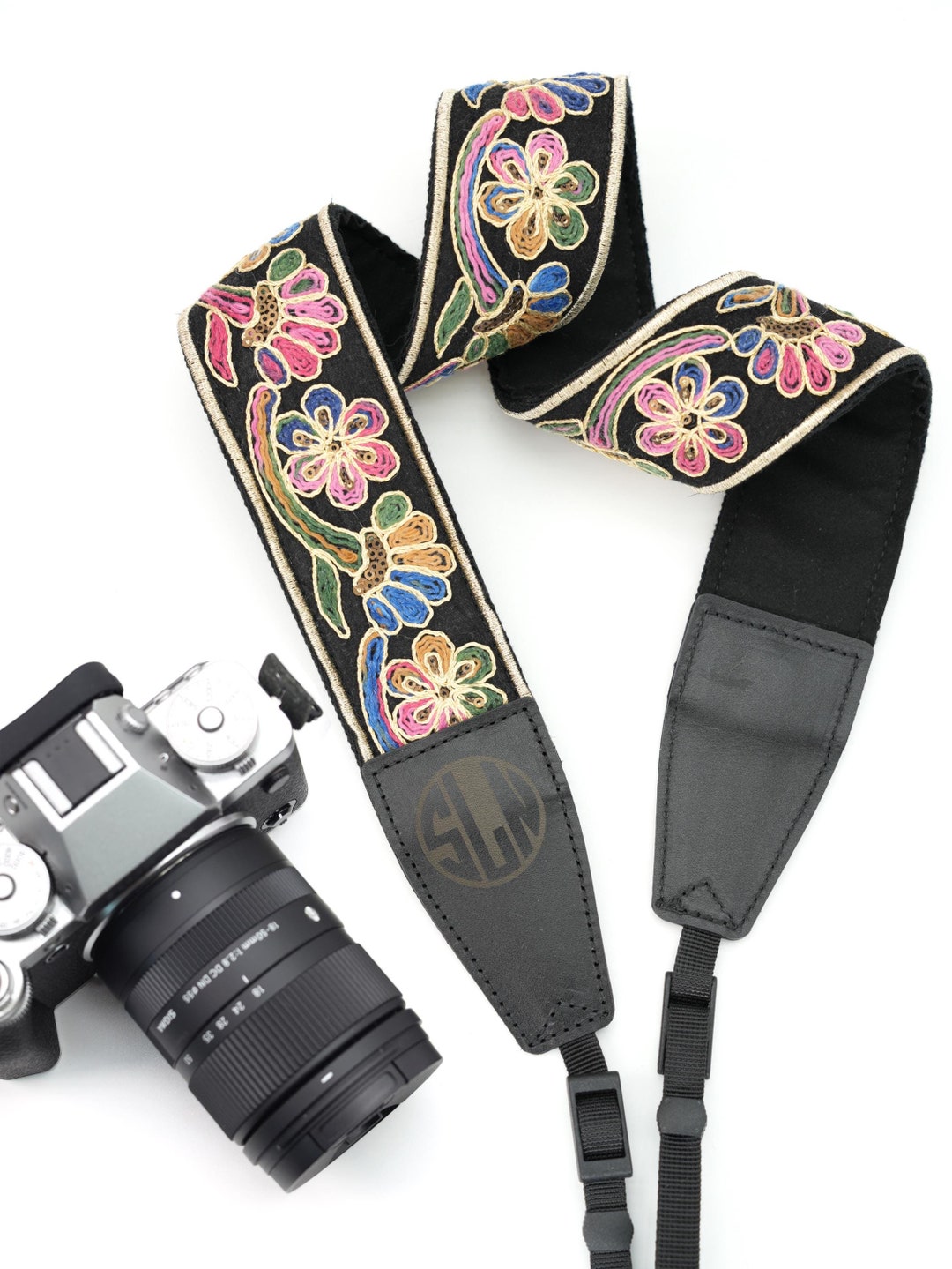 Personalized Embroidered Ribbon Camera Strap Vintage Ribbon With Gold ...