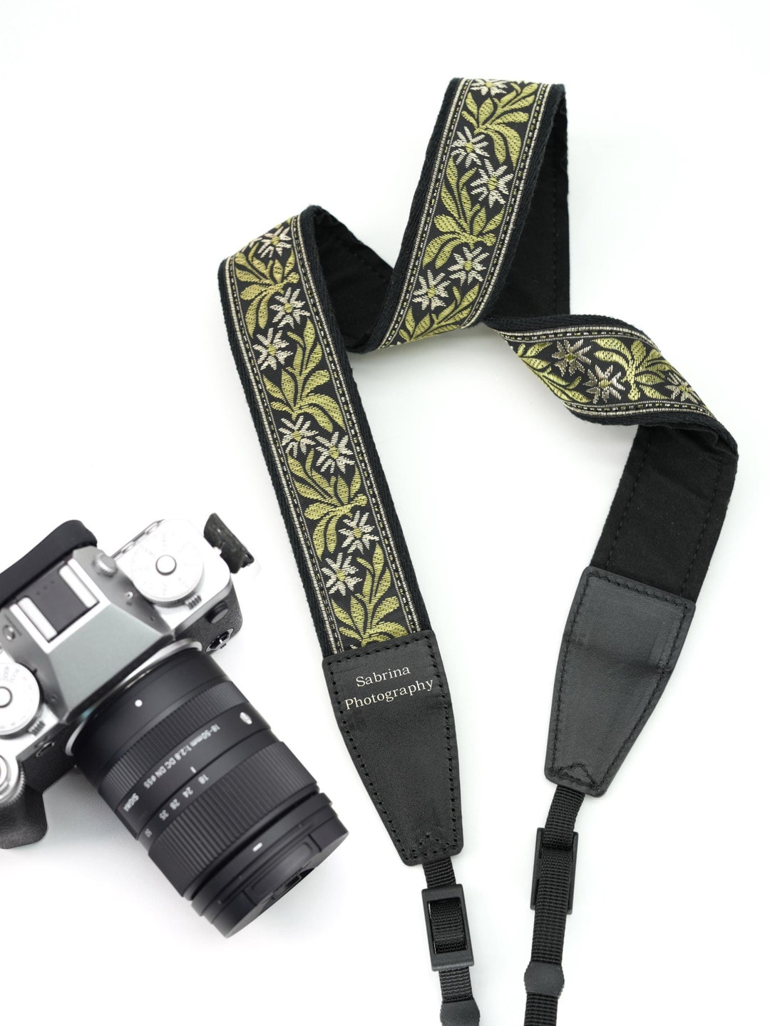 Personalized Embroidered Camera Strap - 1.5" Vintage Ribbon ...