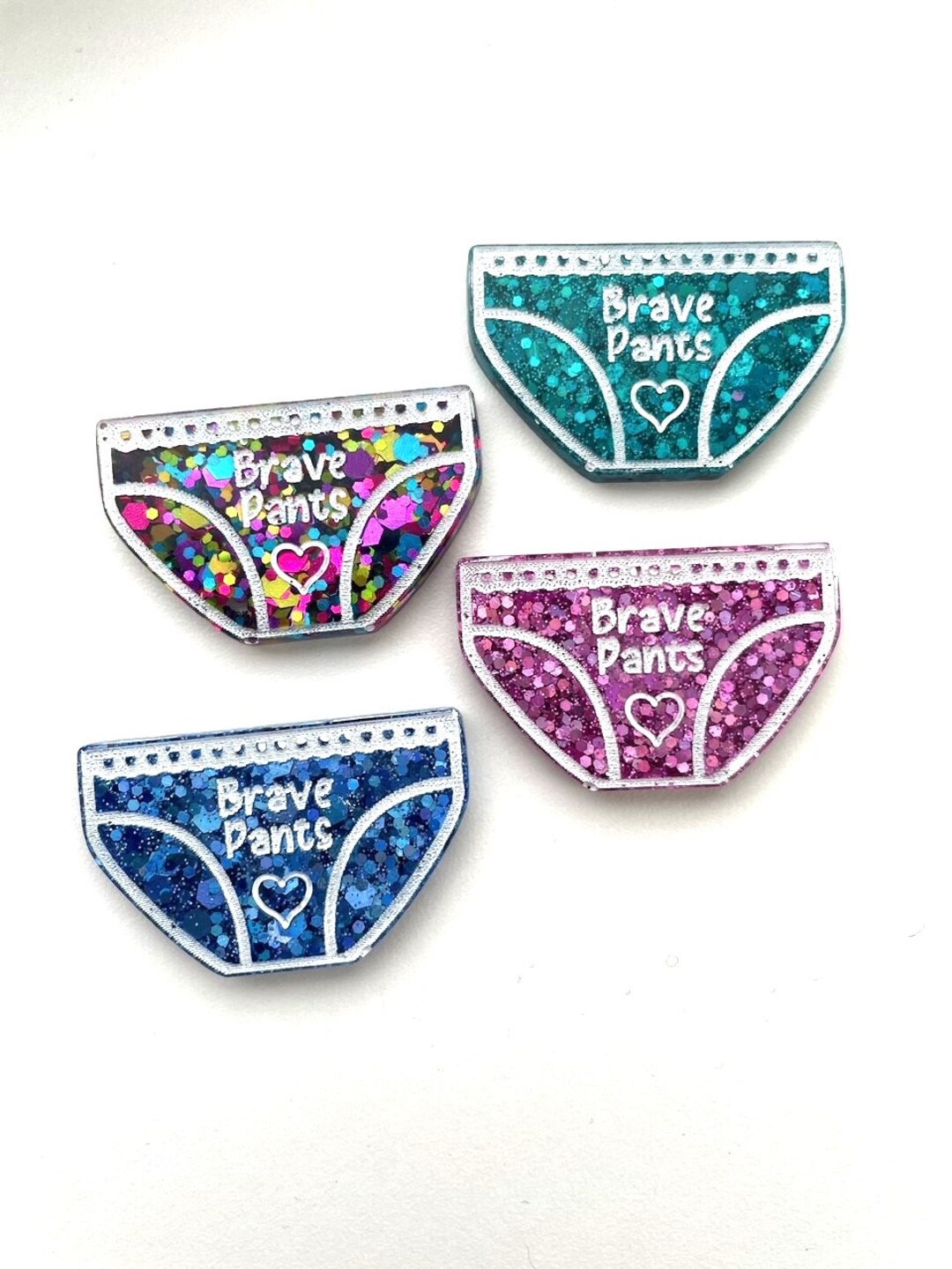 Brave Pants Resin Badge: Mental Health Gift, Handmade Brooch or Keyring ...