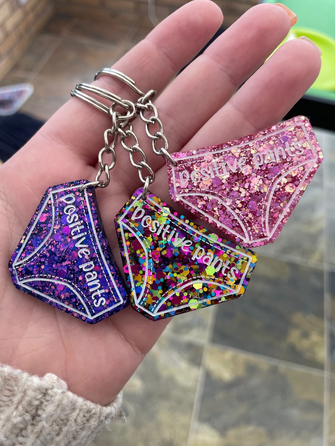 Positive Pants Keyring, Mental Health and Well-being Gift, Positivity ...