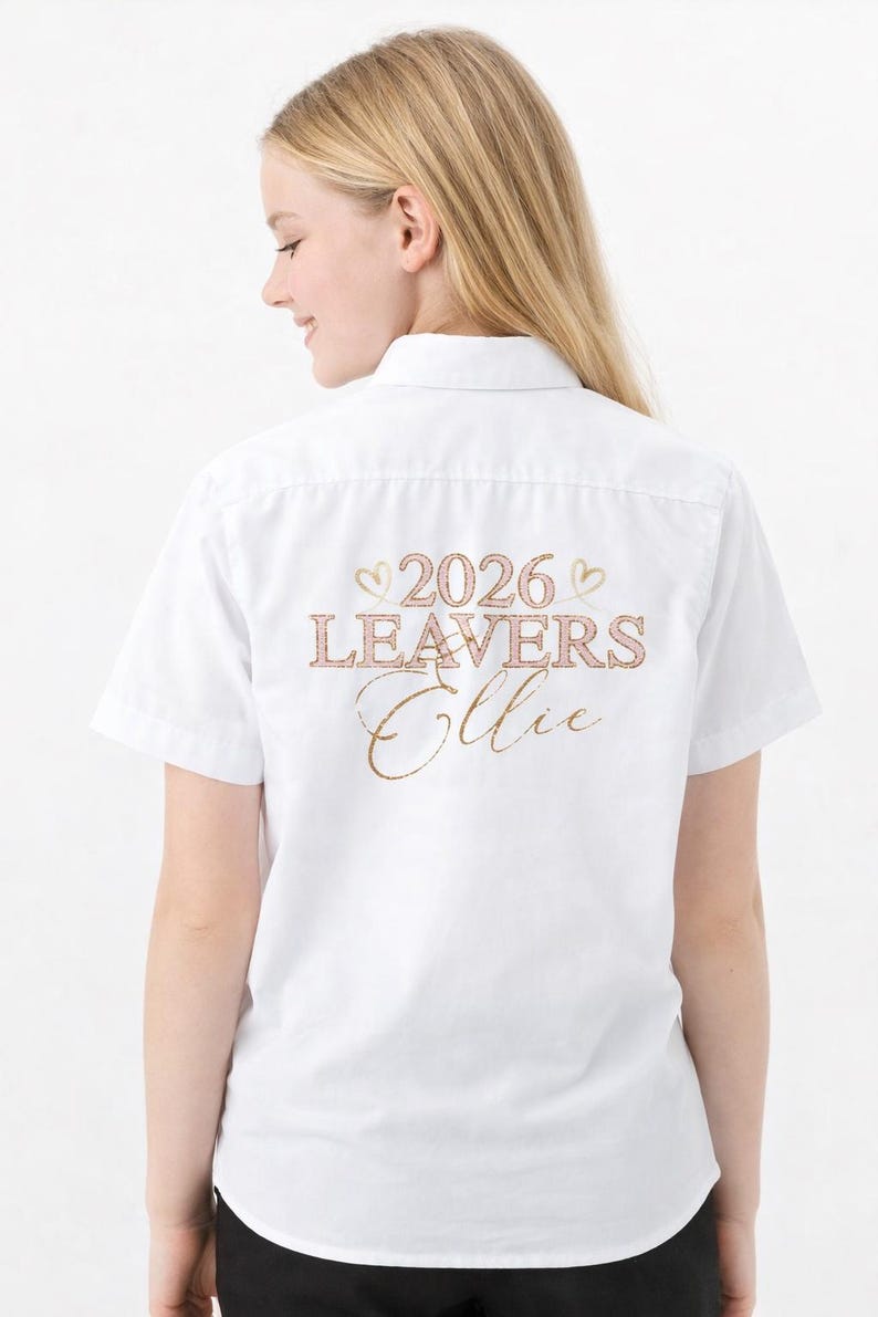 Personalised School Leavers Iron on Transfer, Bow Leavers, 2026 Leaver ...