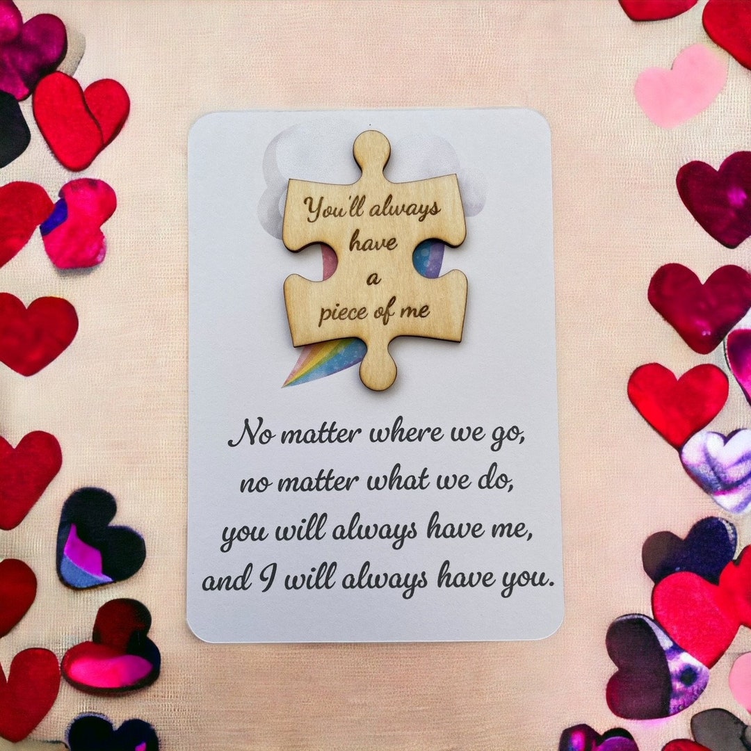 Puzzle Piece, Missing Piece Poem, Positive Gift, Thinking of You, Wood ...