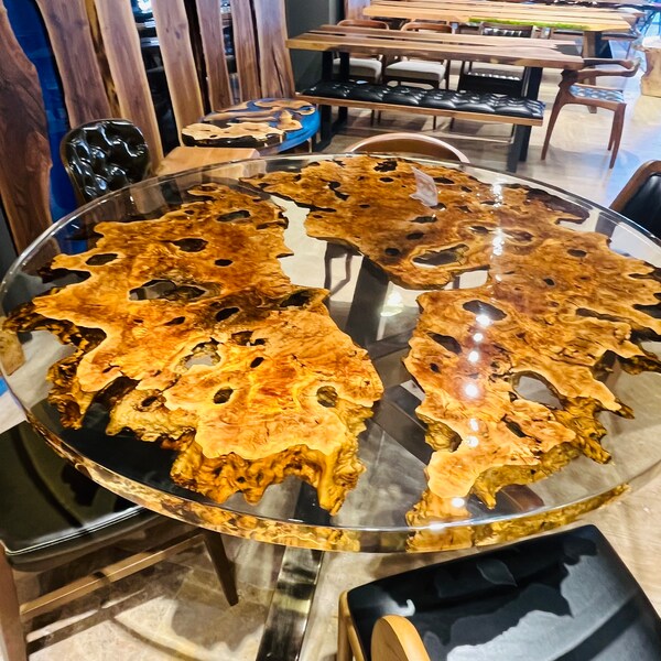 Live Edge Round Dining Table - Etsy