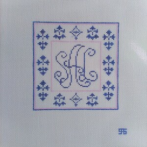 Needlepoint Canvas Custom Monogram Handpainted 4 X - Etsy