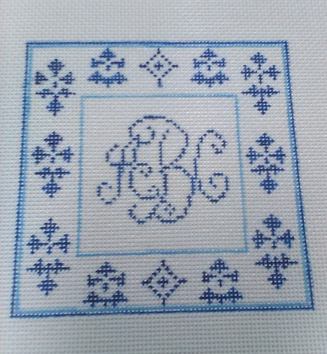 Needlepoint Canvas Custom Monogram Handpainted 4 X - Etsy
