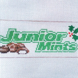 Junior Mints Needlepoint Canvas, Hand Painted on 13 Count, Appx 3 X 6 ...