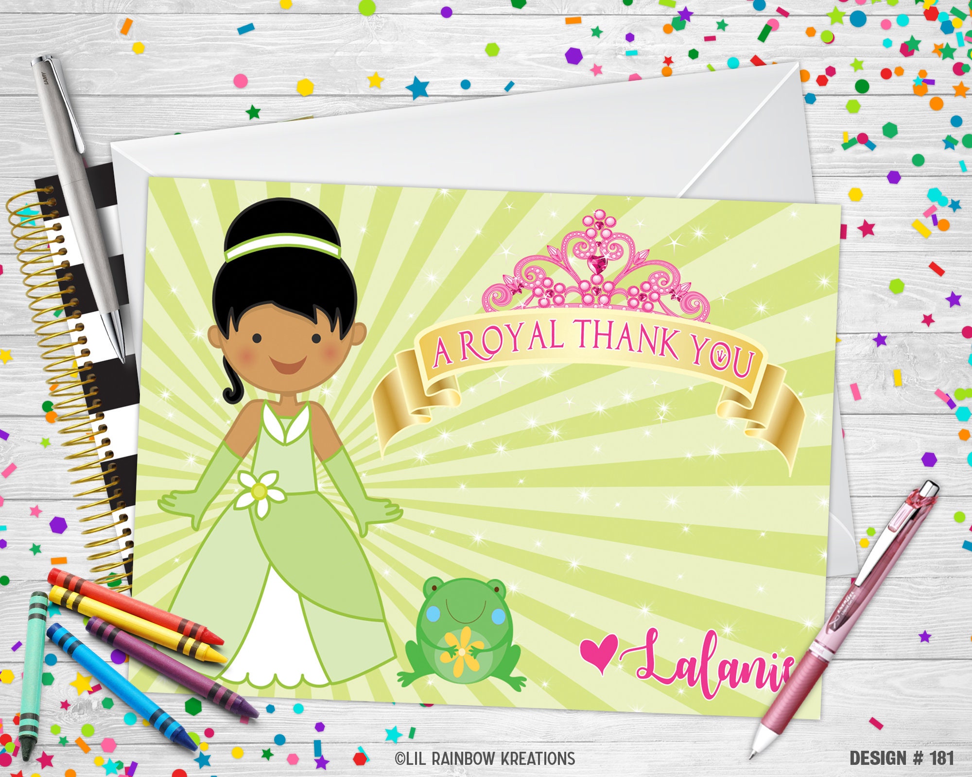 181 Princess Tiana Inspired Party Invitation & Thank You Card - Etsy
