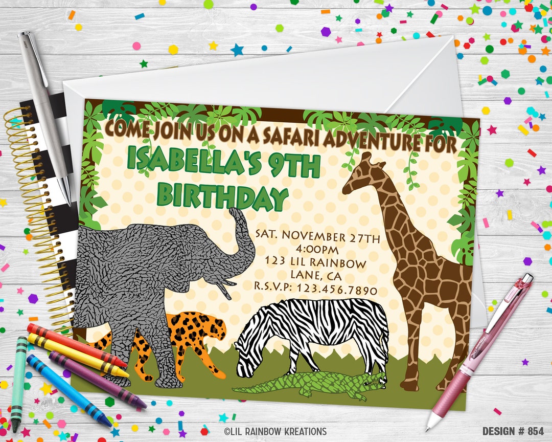 854 | Jungle Safari Party Invitation - Etsy