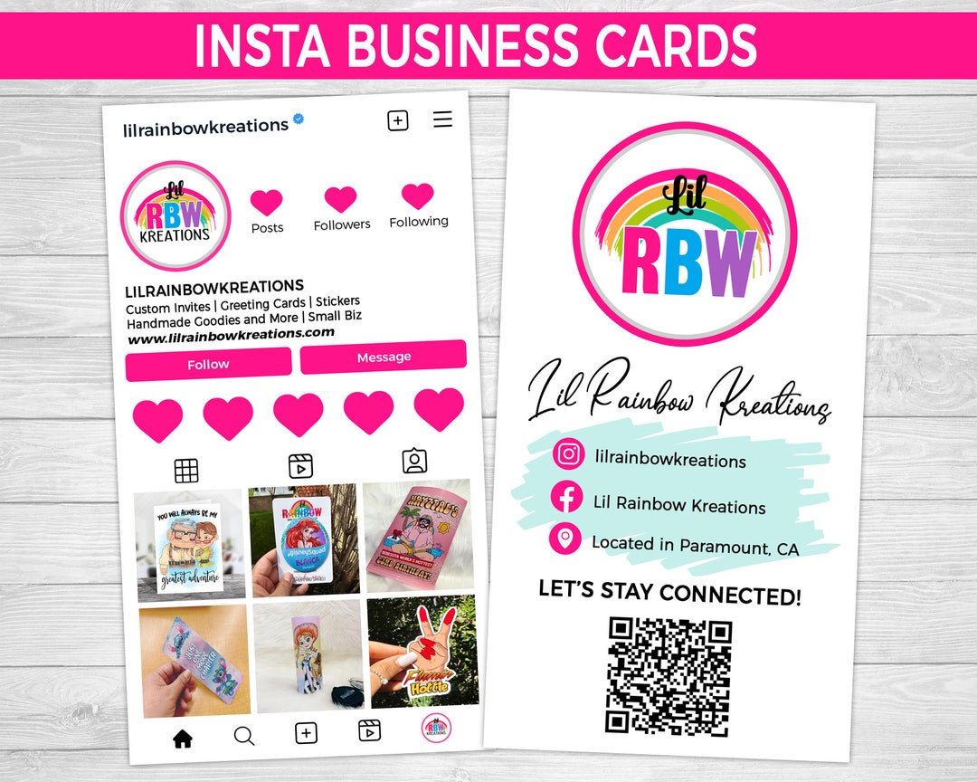 Insta Business Card - Etsy