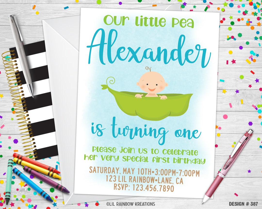 387 | Pea in A Pod Party Invitation - Etsy