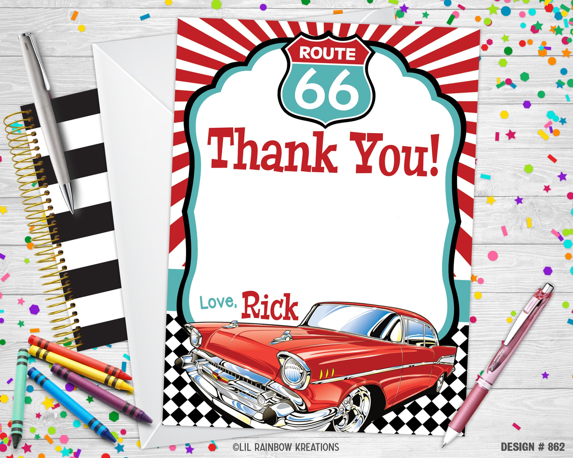 862 | Route 66 Party Invitation - Etsy