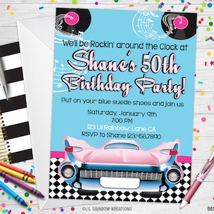 889| 1950's Chevy Party Invitation - Etsy