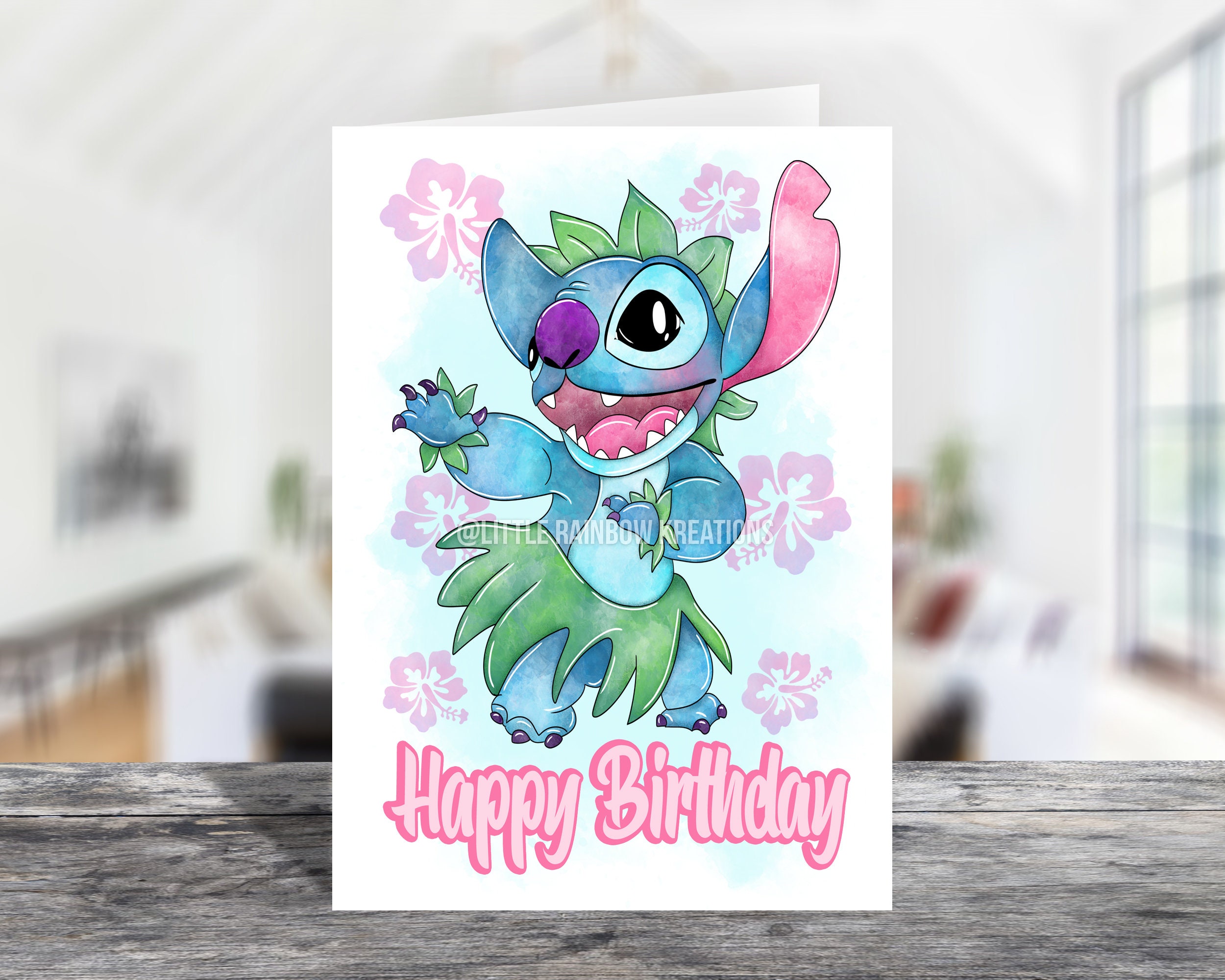 Stitch 7-02 Happy Birthday Card - Etsy