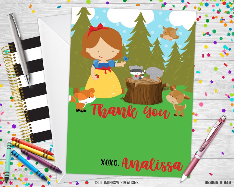 946 Princess Snow White Inspired Party Invitation & Thank - Etsy