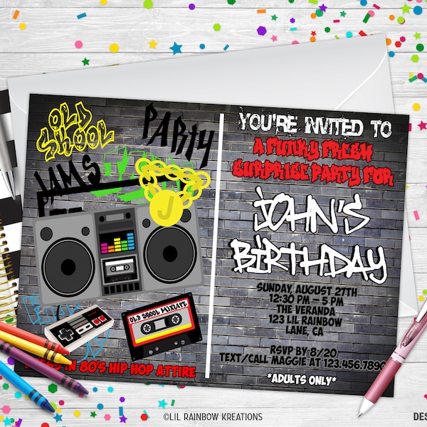 Hip Hop Party Invitation - Etsy