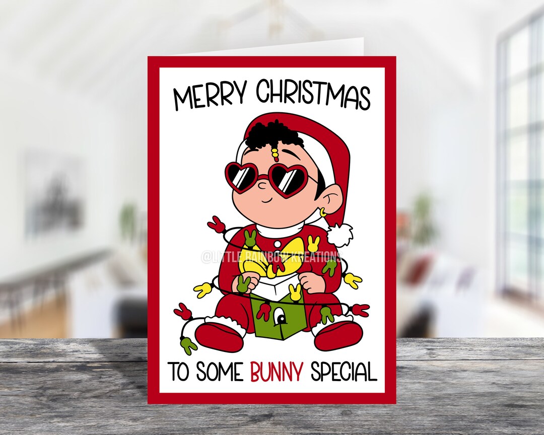 Bad Bunny | Merry Christmas Holiday Card - Etsy