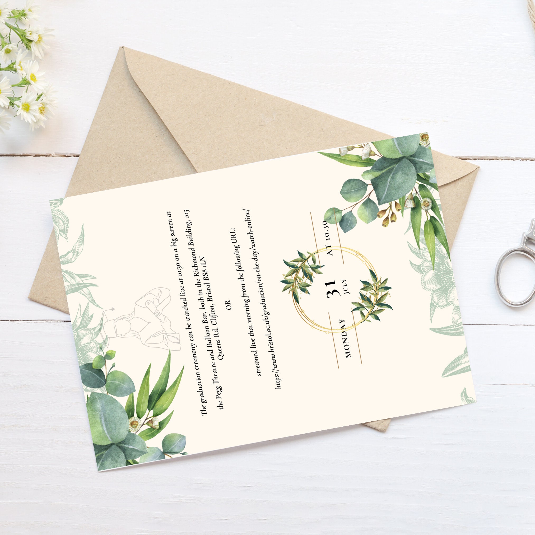 Floral Graduation Dinner Invitation Template Editable | Graduation ...