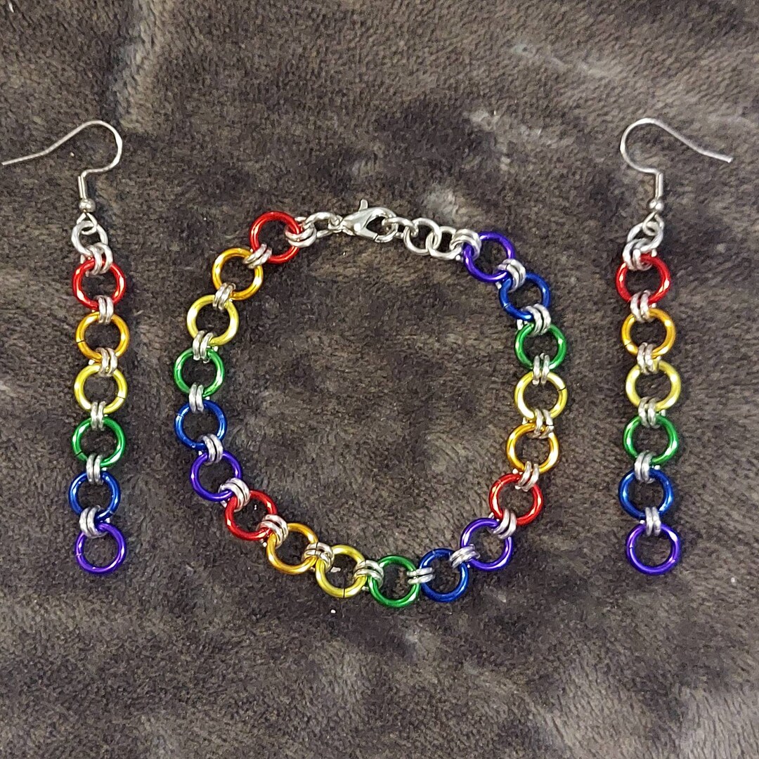 Pride Loops Bracelet and Earrings Set - Etsy