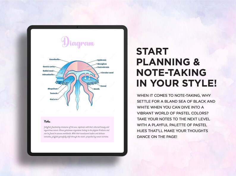 Pastel Color Palette for Digital Notes & Digital Planning Hex - Etsy