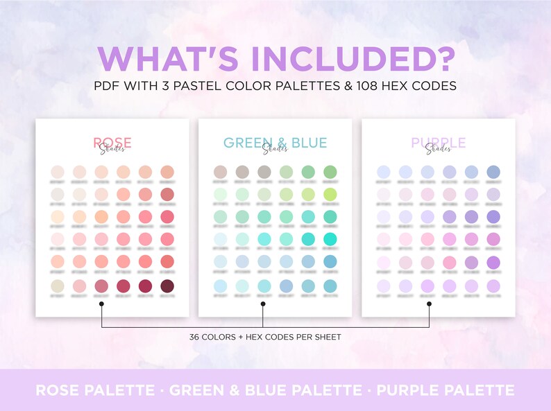 Pastel Color Palette for Digital Notes & Digital Planning Hex - Etsy