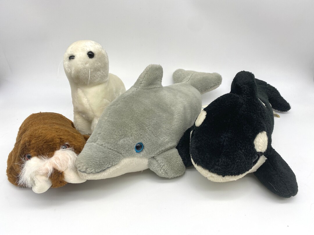 Vintage Seaworld Plush Lot With an Orca, Dolphin, Seal, & Walrus - Etsy