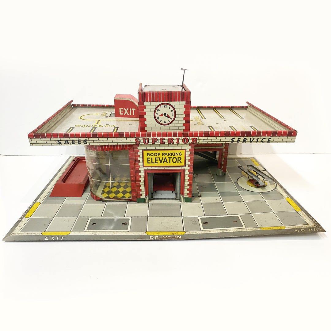 Vintage Frank Studios Garage and Lubritorium From 1949 ~ Tin Litho With ...