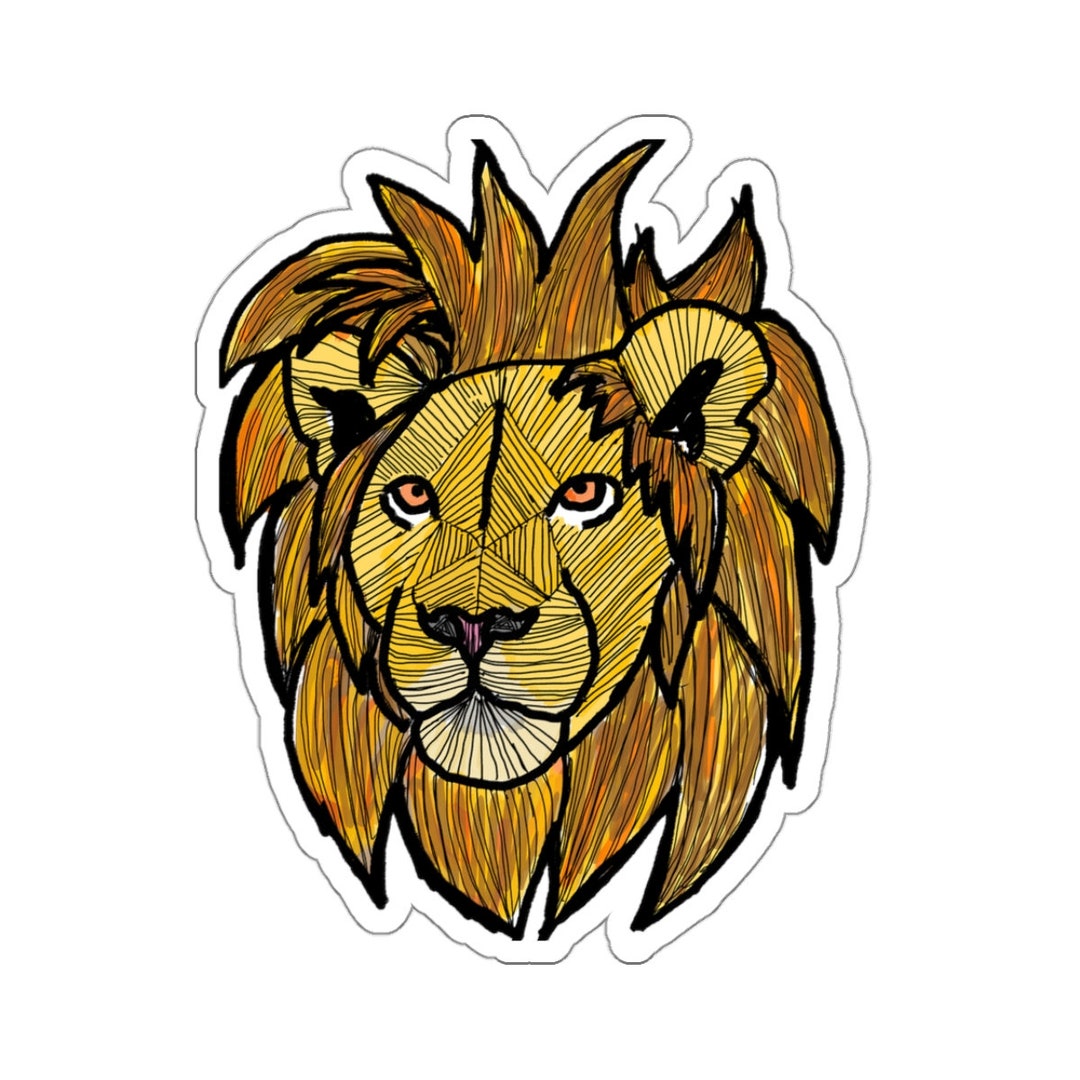 Lion Kiss-cut Stickers, Glossy Finish, Vinyl Sticker, Water Bottle ...