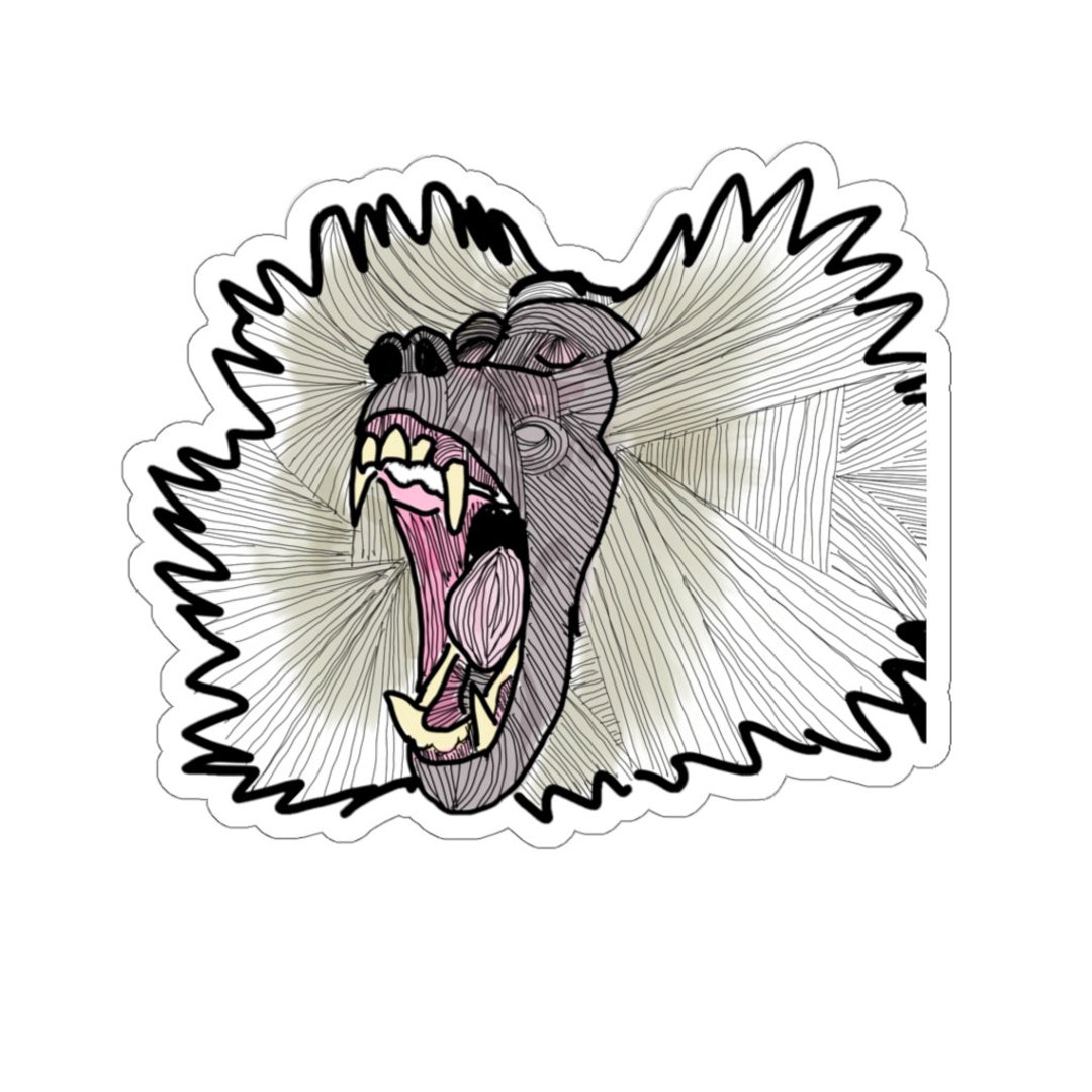 Baboon Kiss-cut Stickers, Glossy Finish, Vinyl Sticker, Water Bottle ...