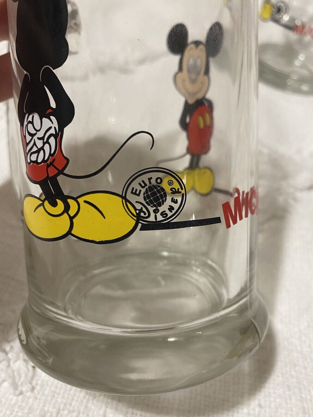 Vintage Euro-disney Mickey Mouse Mug/glass Pair of 2 - Etsy