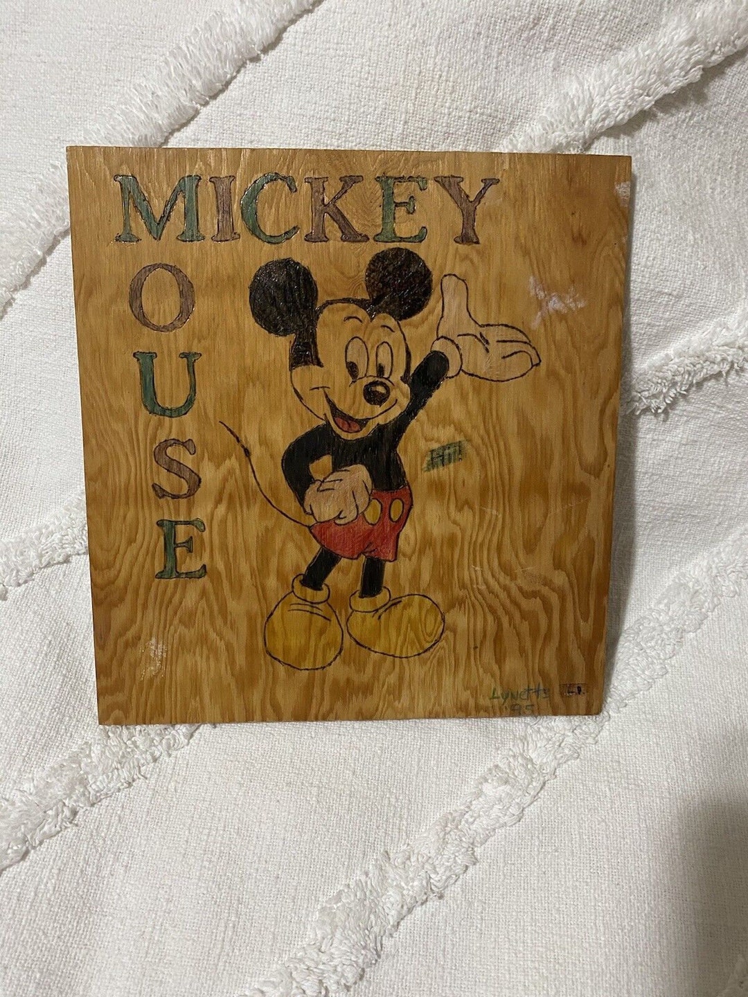 Handmade Wood Burned Mickey Plaque - Etsy