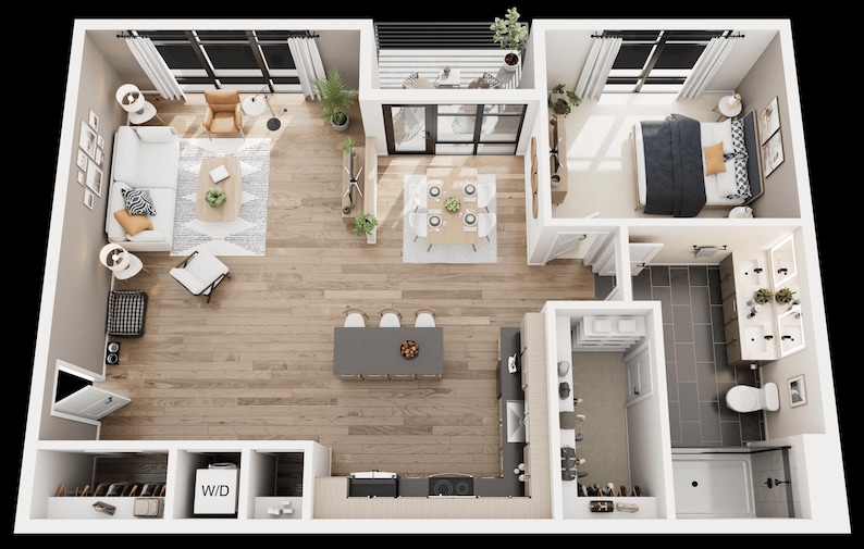 3D Floor Plan Rendering, Interior Design, Home Design, House Plans ...