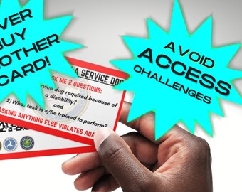 Printable ADA Service Dog Law Cards With QR Code to Help - Etsy