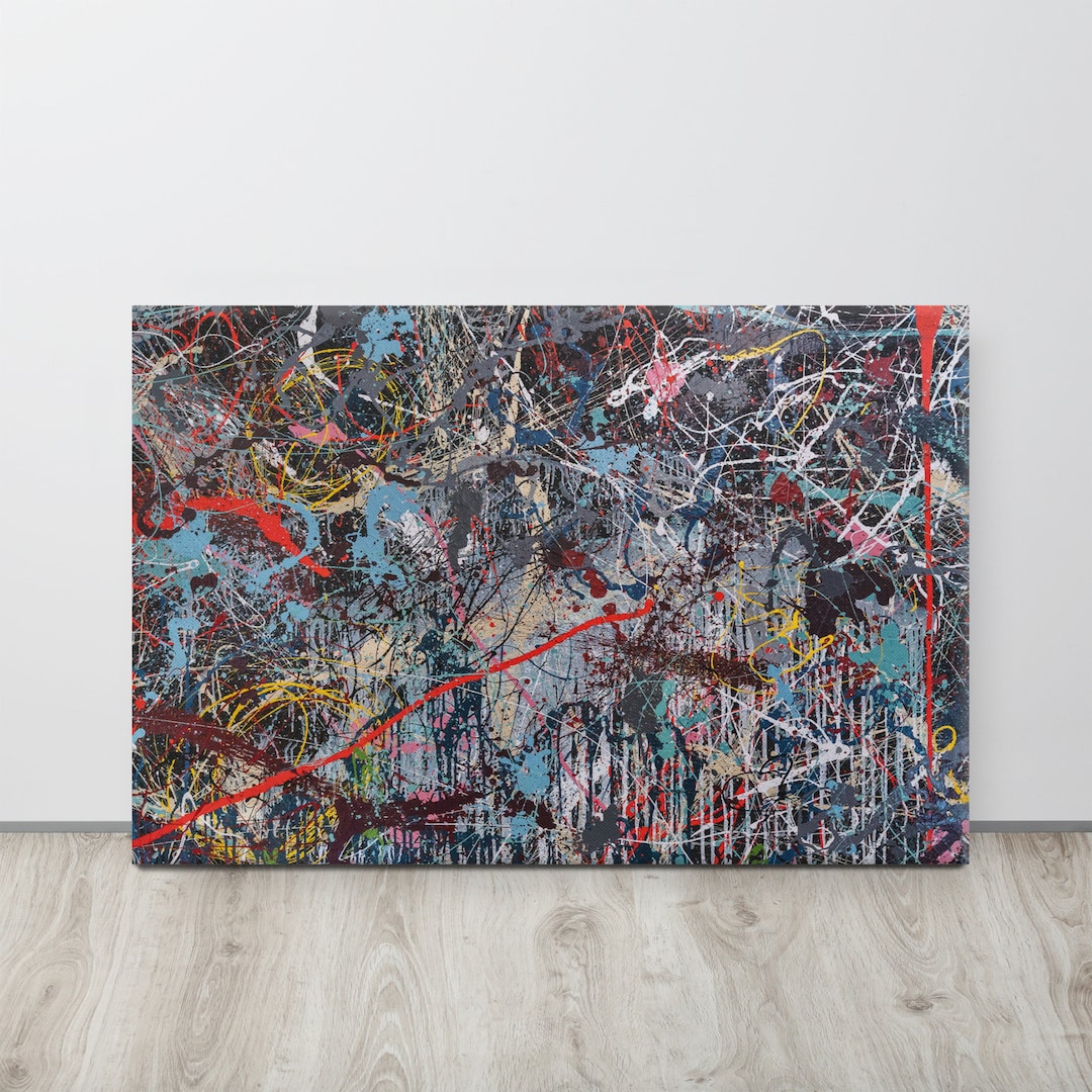 Jackson Pollock Inspired-drip Painting-abstract Expressionism-paint ...