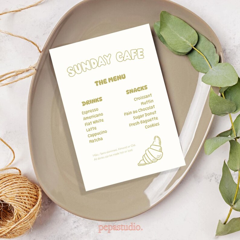 Cafe Menu Editable Template, Customisable Coffee Menu, Food & Drinks ...