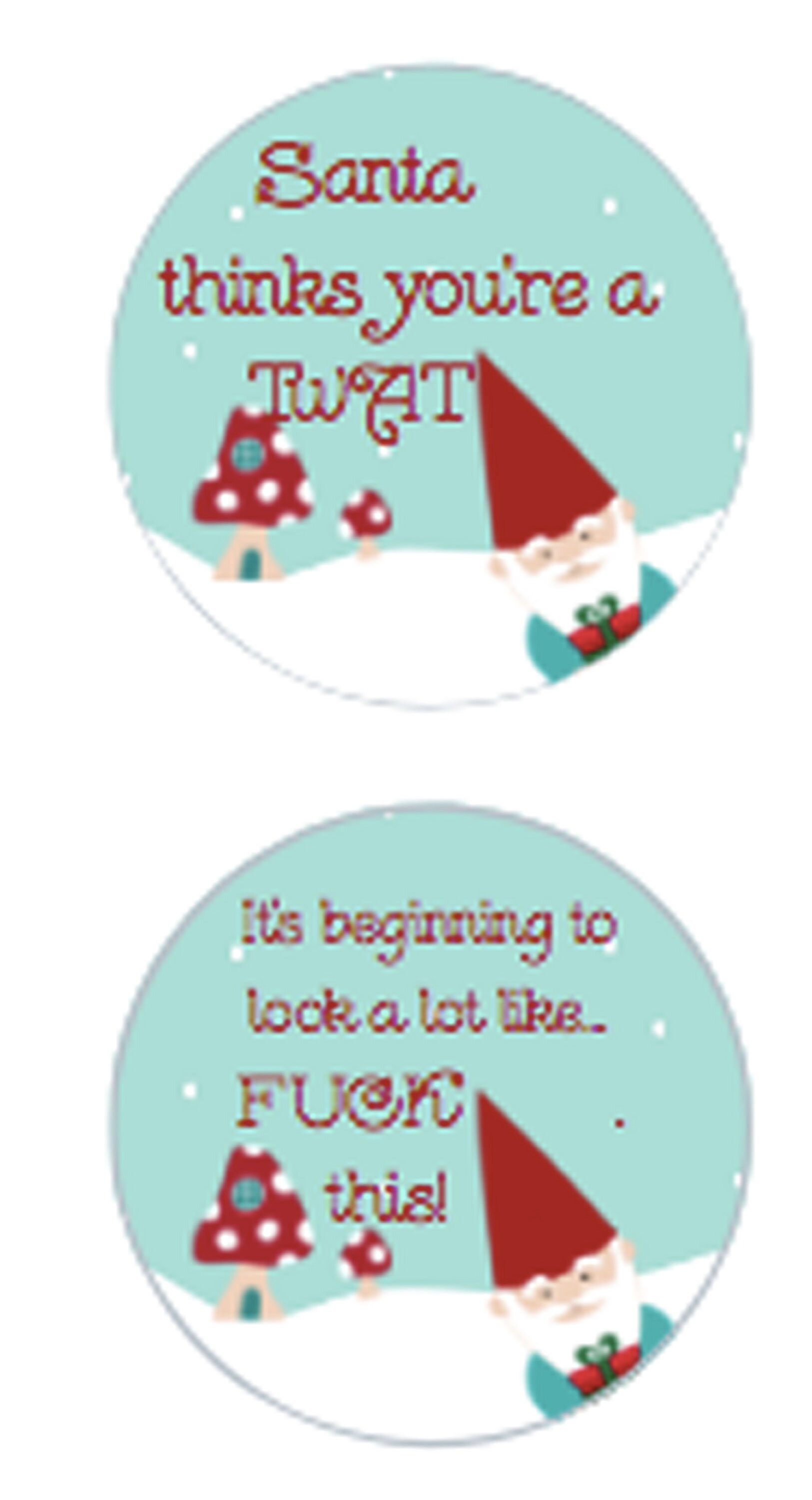 Rude Christmas sticker sheet 24 adult Stickers 4cm rude | Etsy