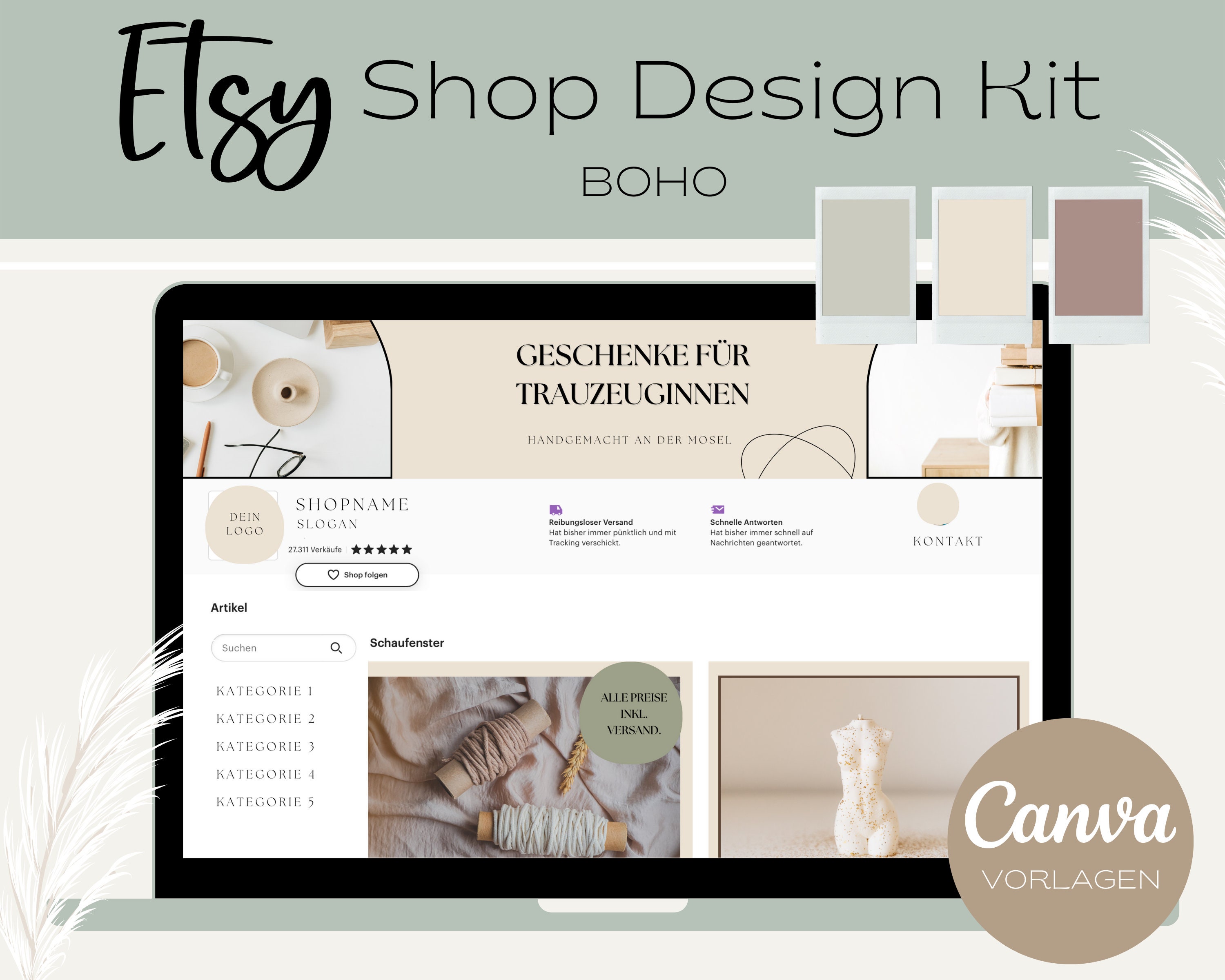 Etsy Shop Design Kit for Canva Templates for Item Images, Shop Banners ...