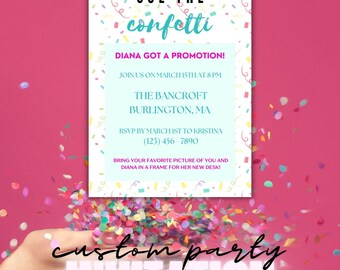 Lets Celebrate Confetti Birthday Invitation Template, Instant Digital Download, EDITABLE, Canva ...