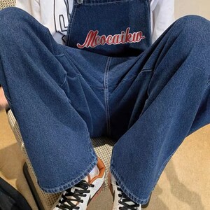 Japanese Vintage Overalls, Casual Loose Jumpsuit, Cowboy Plus Size ...