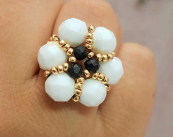 Cherry Blossom Ring Beading Tutorial Pattern Beaded Flower - Etsy