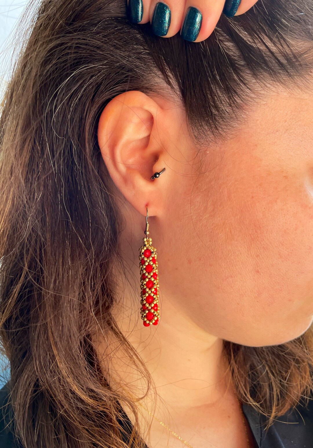 Beaded Netted Earrings Tutorial - Etsy