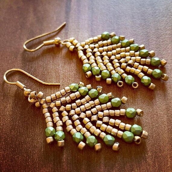 Beaded Leaf Earrings Tutorial Beadwork | Etsy