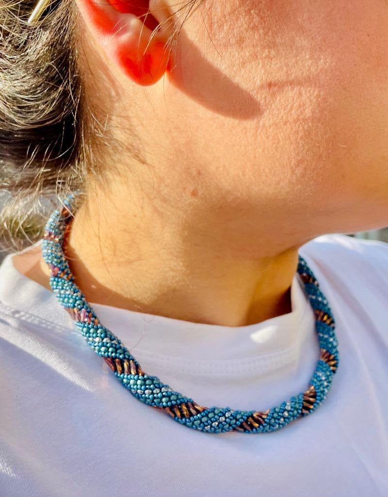 Twisted Beaded Bugle Spiral Necklace Tutorial - Etsy