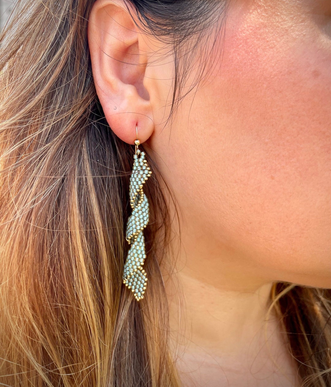 Beaded Brick Stitch Earrings Tutorial - Etsy